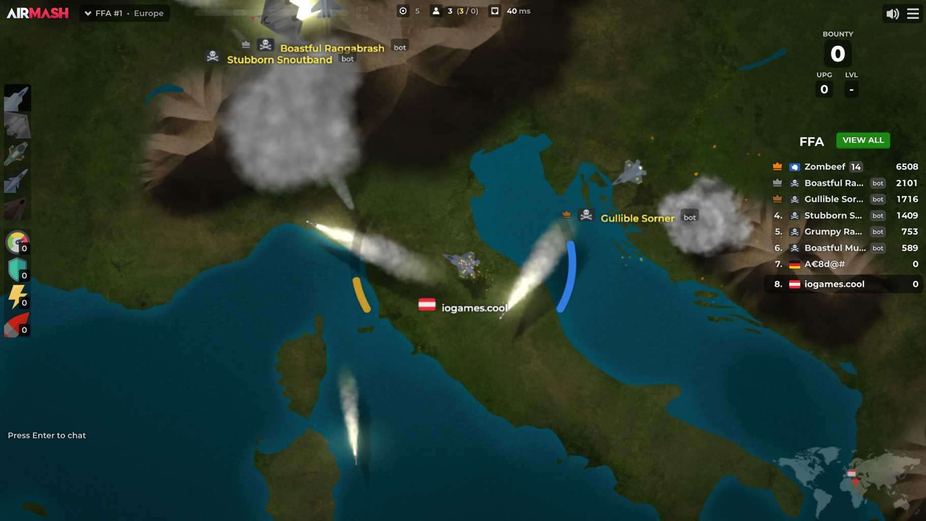 fly.pieter.com: find similar flying io-games